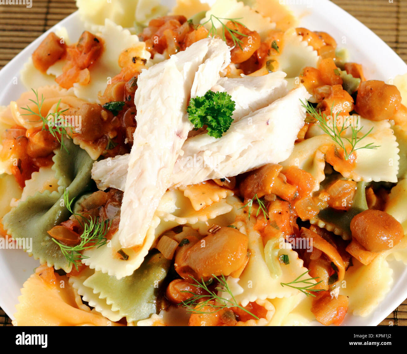 Pasta with fish Stock Photo - Alamy