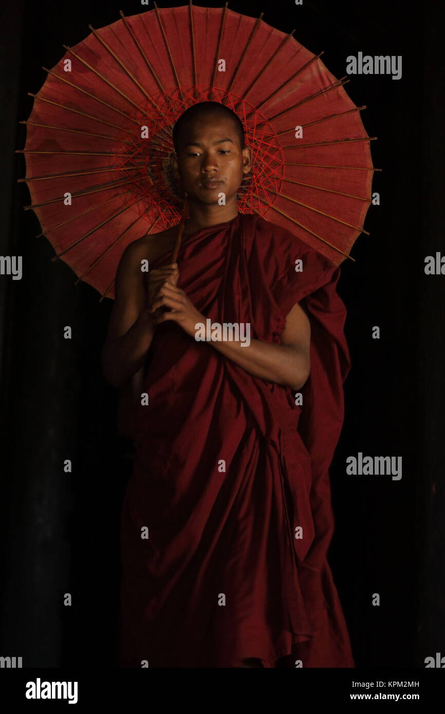 Buddhist monk in the temples of Bagan Stock Photo - Alamy