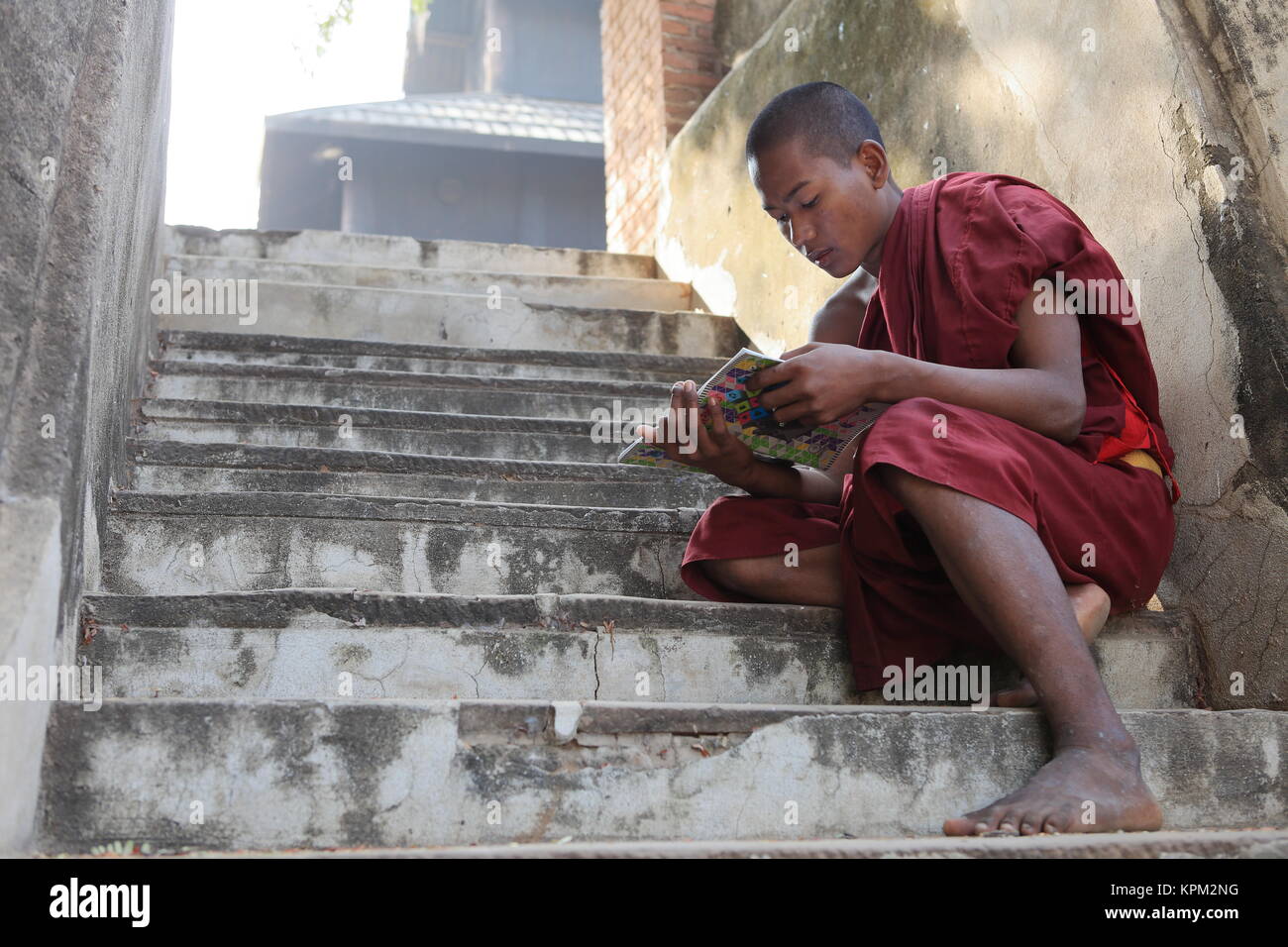 Buddhist monk in the temples of Bagan Stock Photo - Alamy