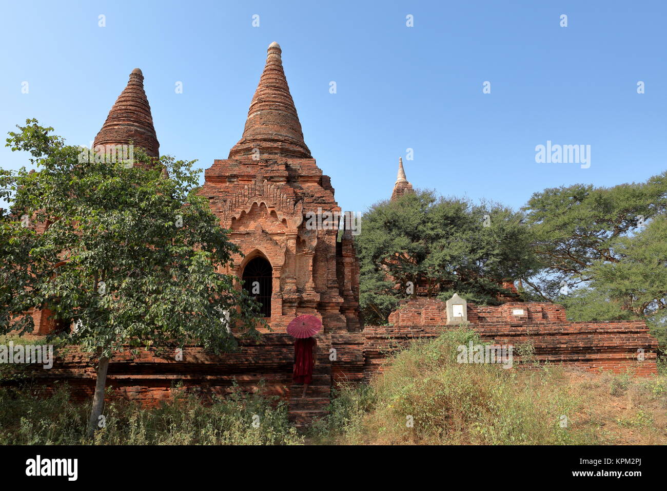 Buddhist monk in the temples of Bagan Stock Photo - Alamy
