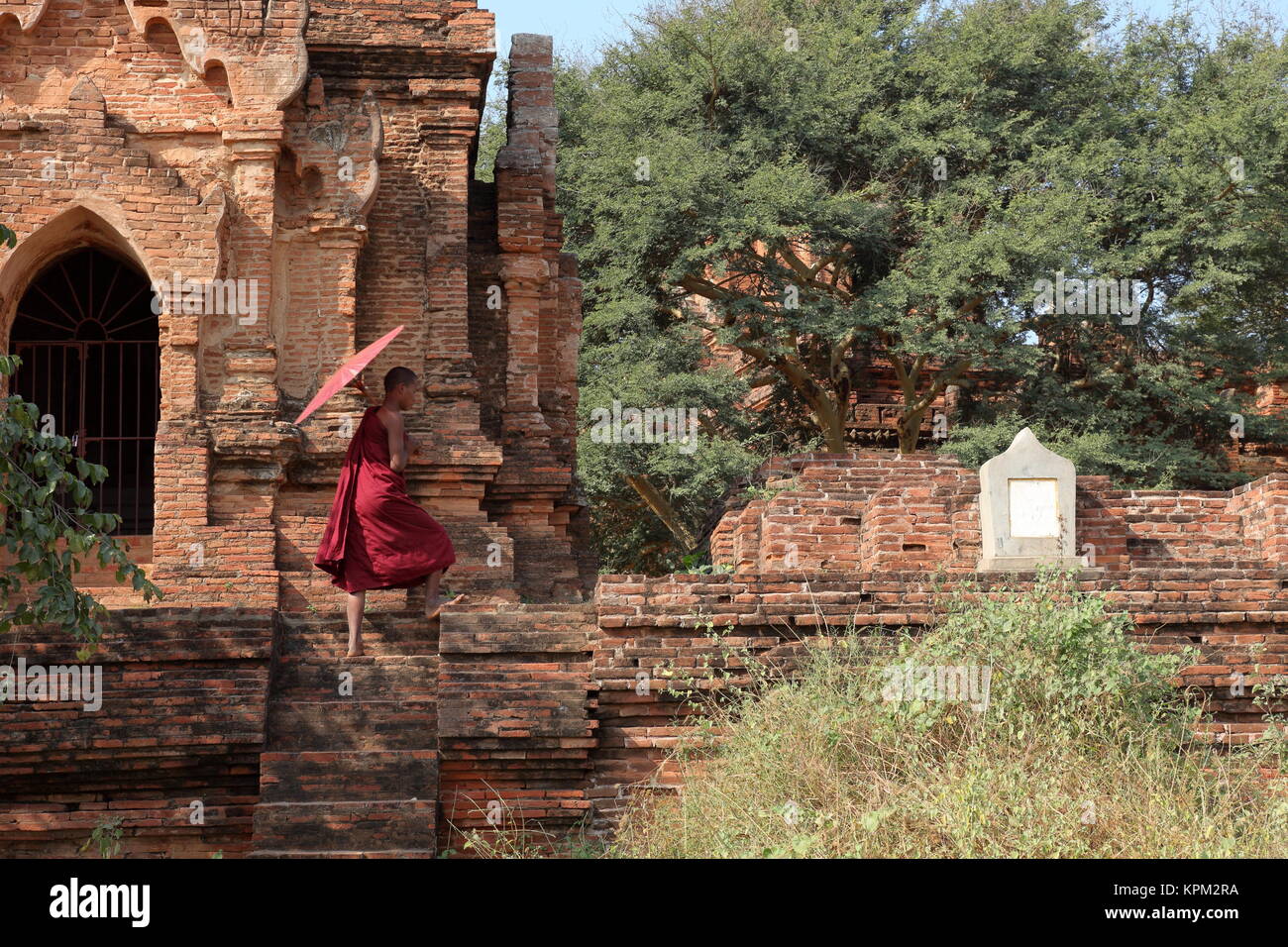 Buddhist monk in the temples of Bagan Stock Photo - Alamy