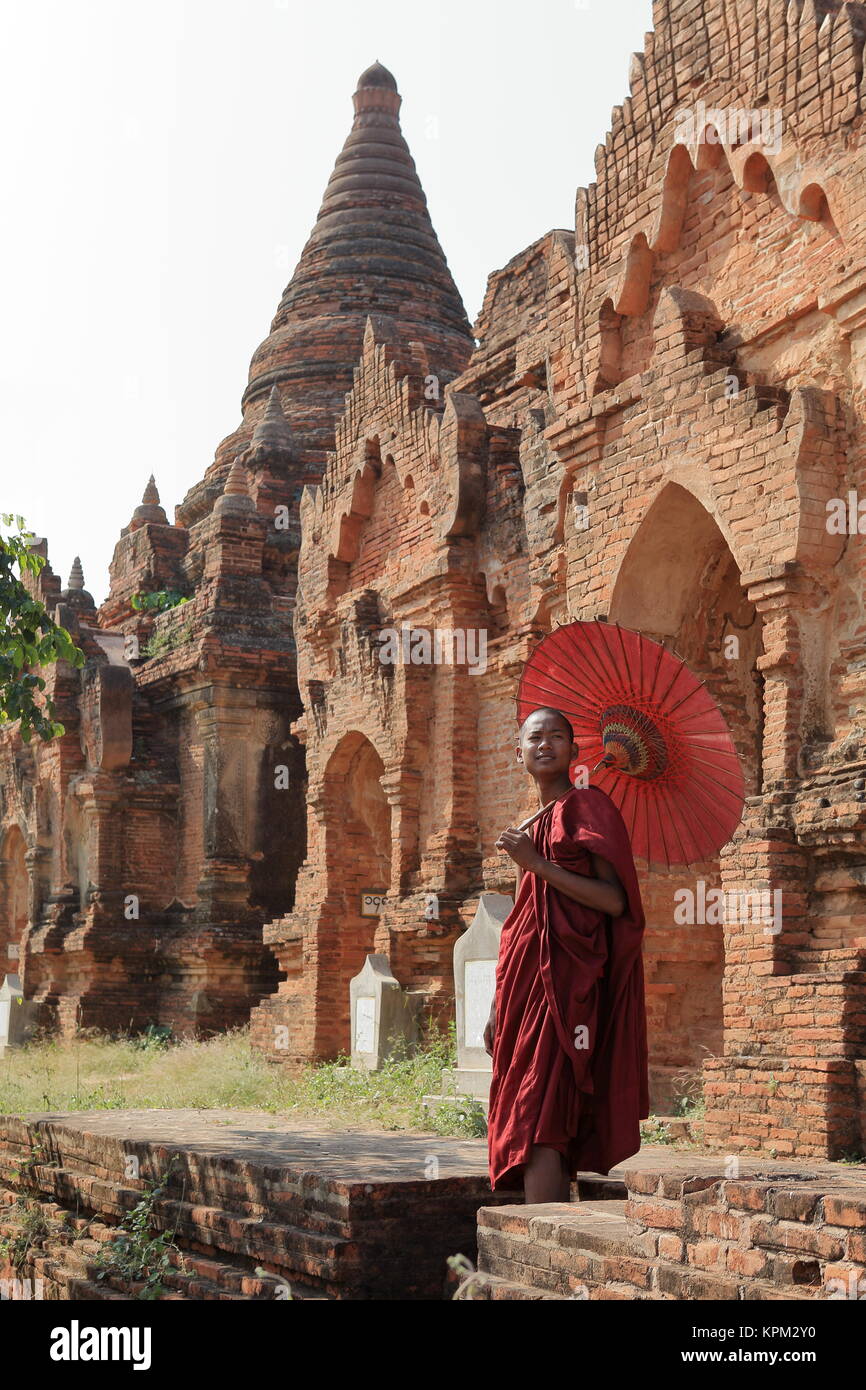 Buddhist monk in the temples of Bagan Stock Photo - Alamy