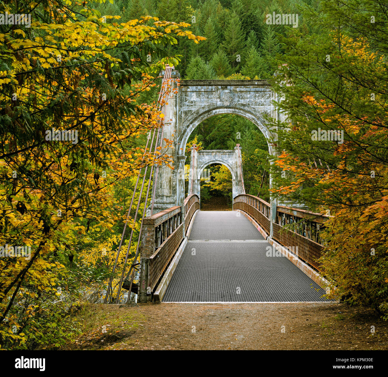 The historic Alexandra Bridge over the Fraser River in the Fraser ...