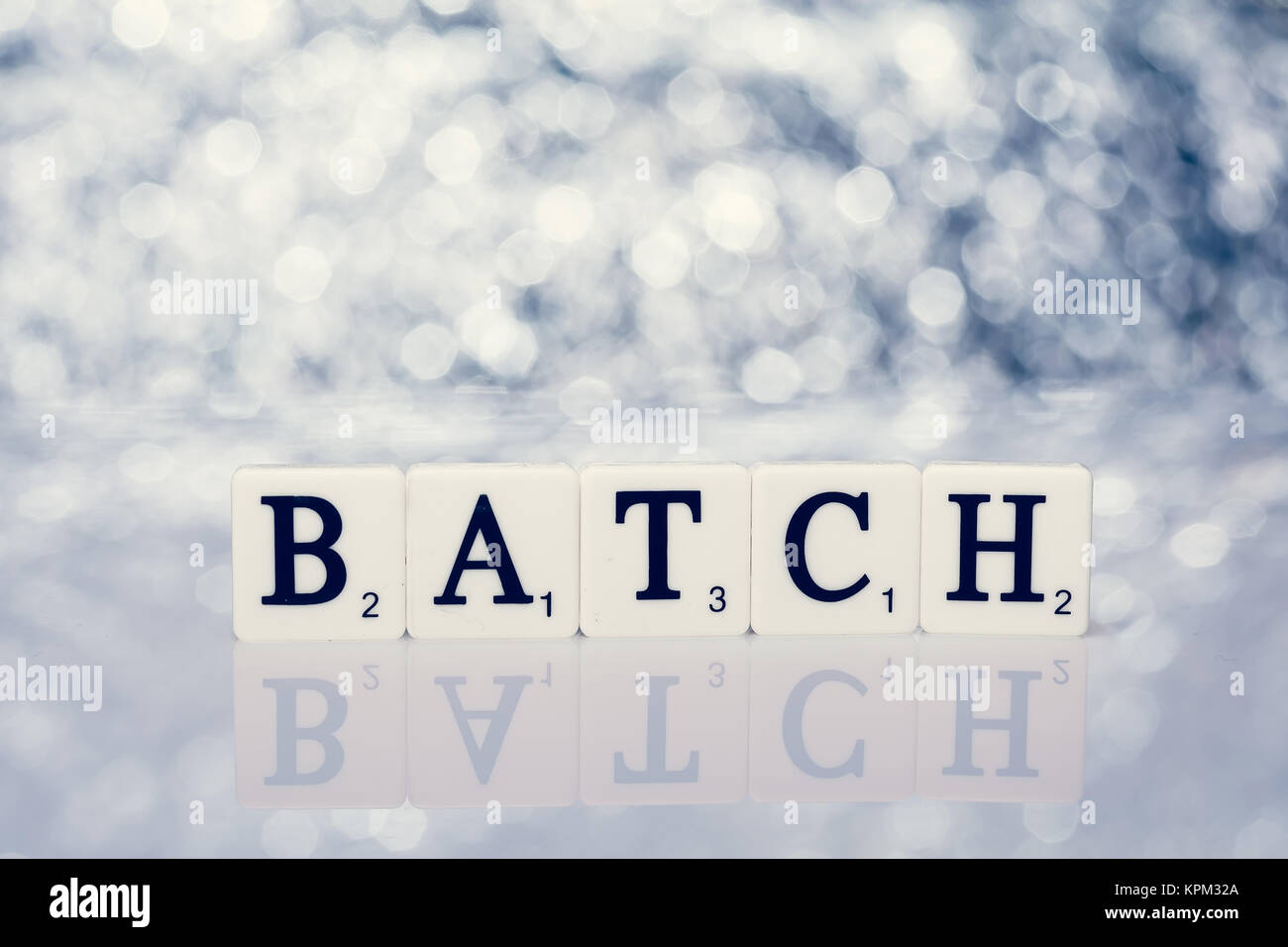 Written word tiles with letters from the game Scrabble - batch Stock ...