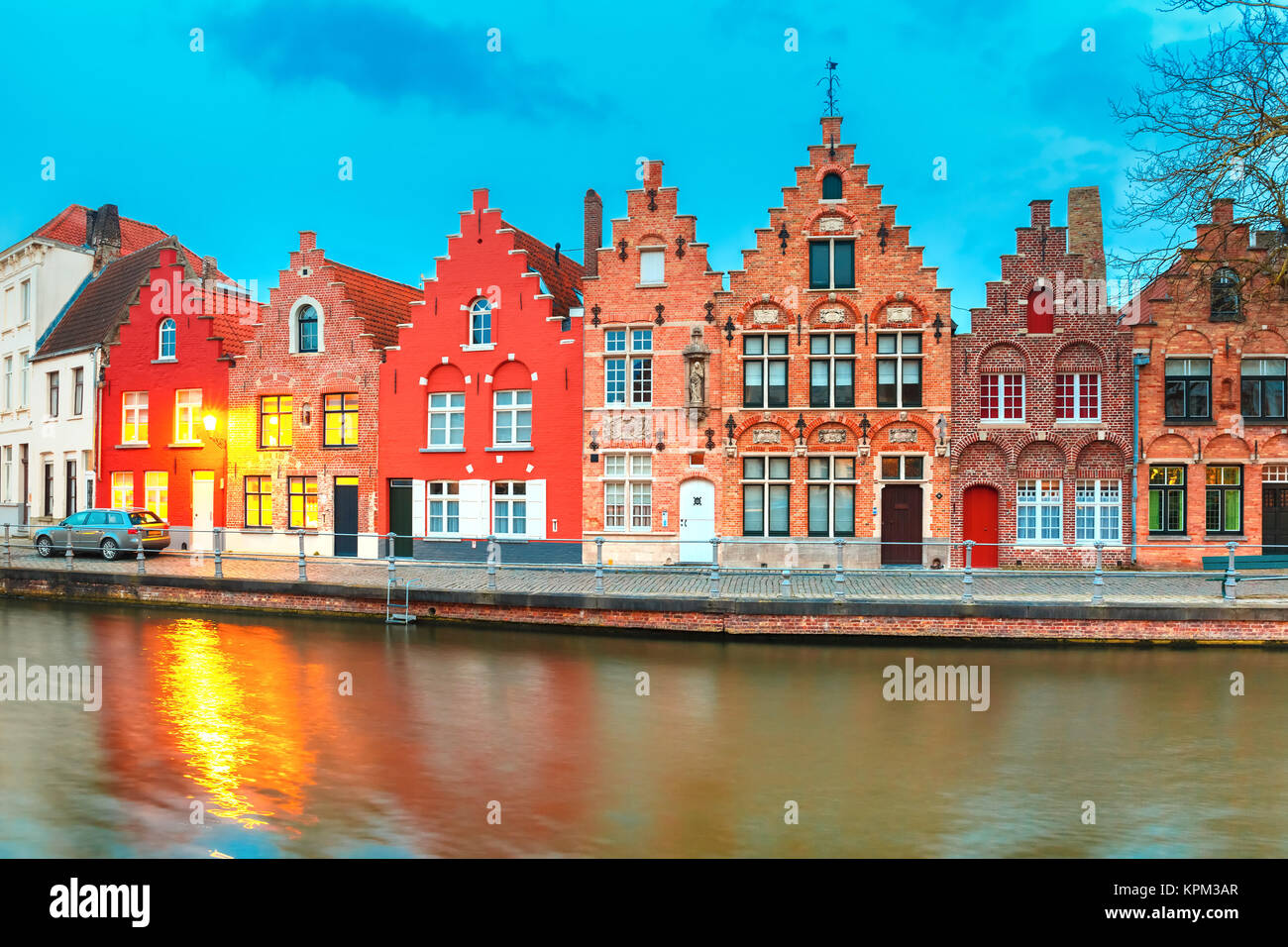 Beautiful night brugge view hi-res stock photography and images - Alamy