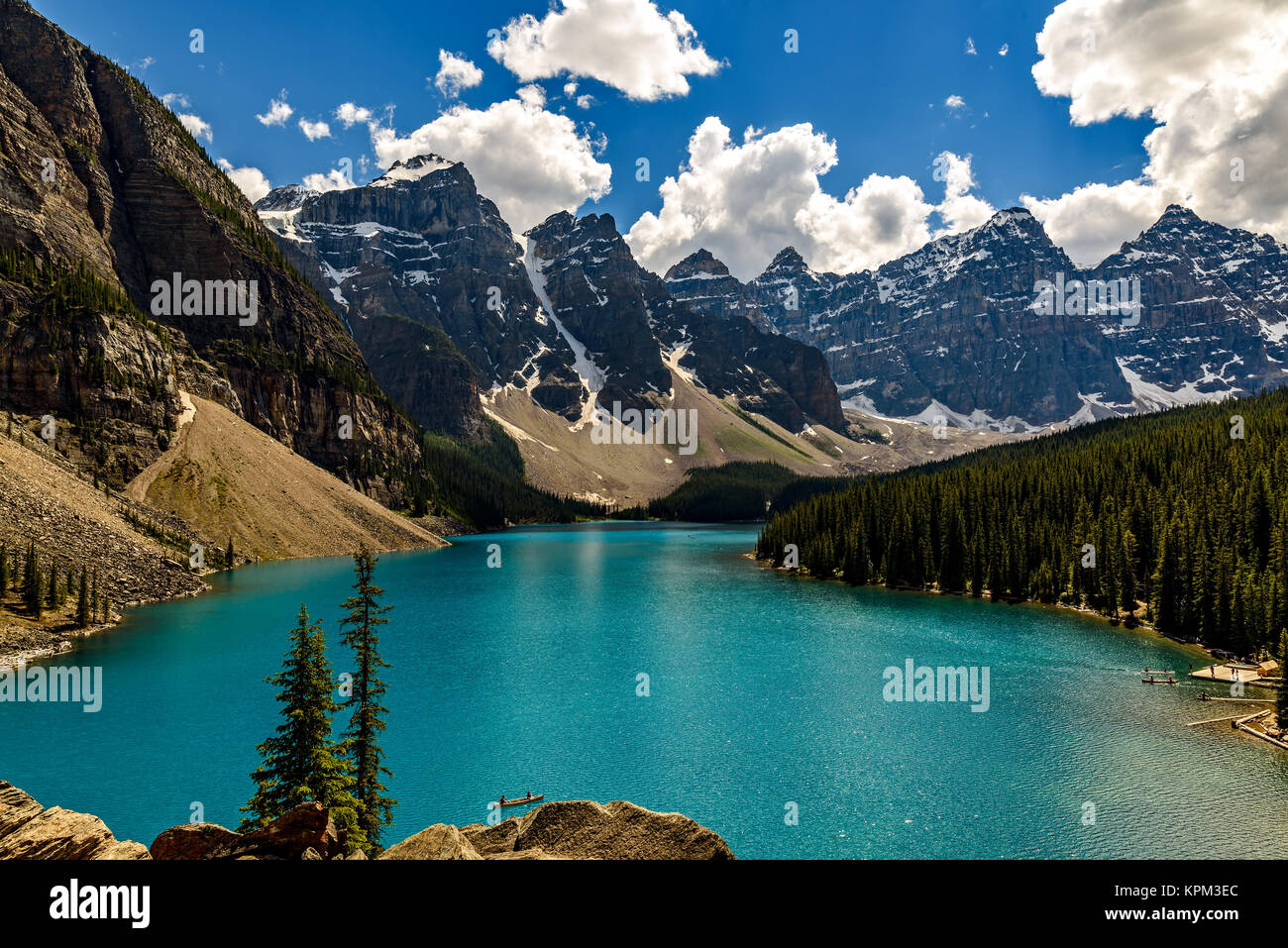 Moraine Lake is a glacially-fed lake located in the Valley of the Ten Peaks in Banff National ...