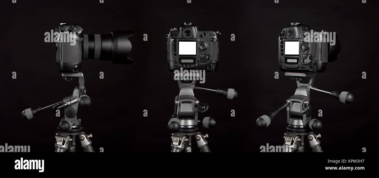 Three angle of Black digital camera Stock Photo - Alamy