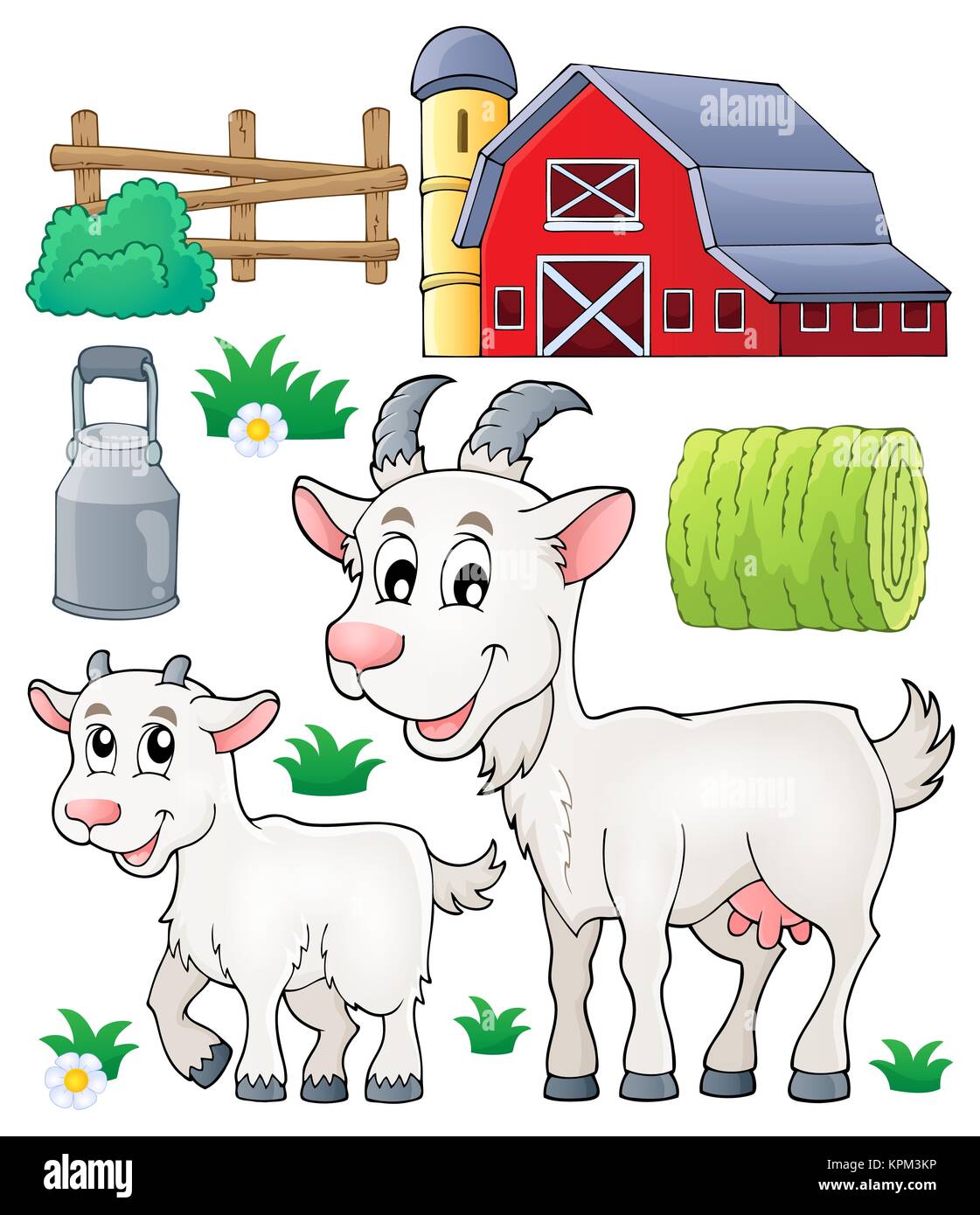 Goat theme collection 1 Stock Photo - Alamy