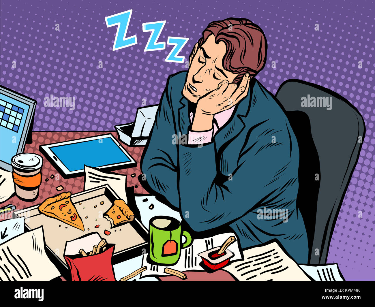 Man businessman sleeping on the job Stock Photo - Alamy