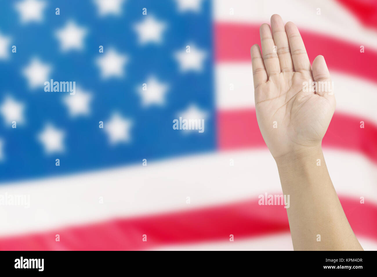 Open hand raised Stock Photo - Alamy