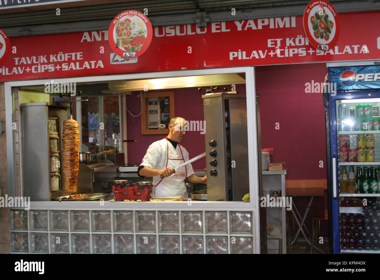 man in turkish food stall Stock Photo - Alamy