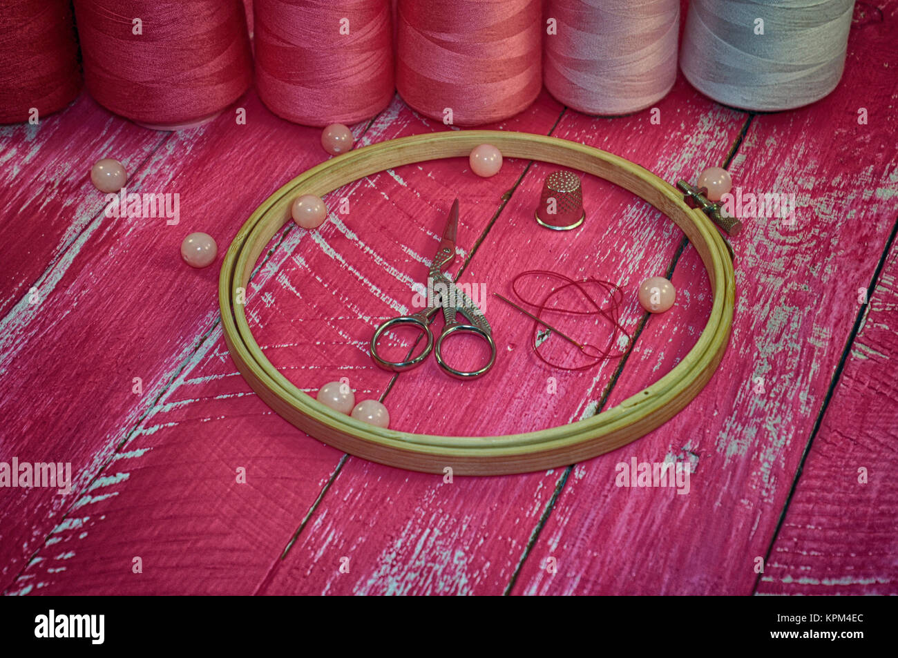 Vintage photos of items for embroidery Stock Photo - Alamy