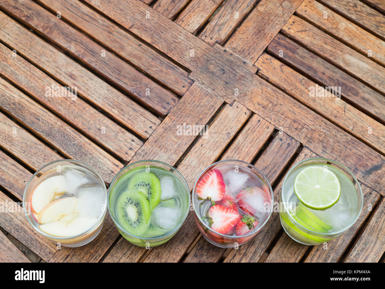 Variety fruit infused water with iced Stock Photo - Alamy