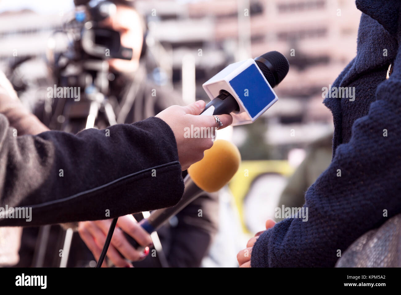 TV interview Stock Photo - Alamy