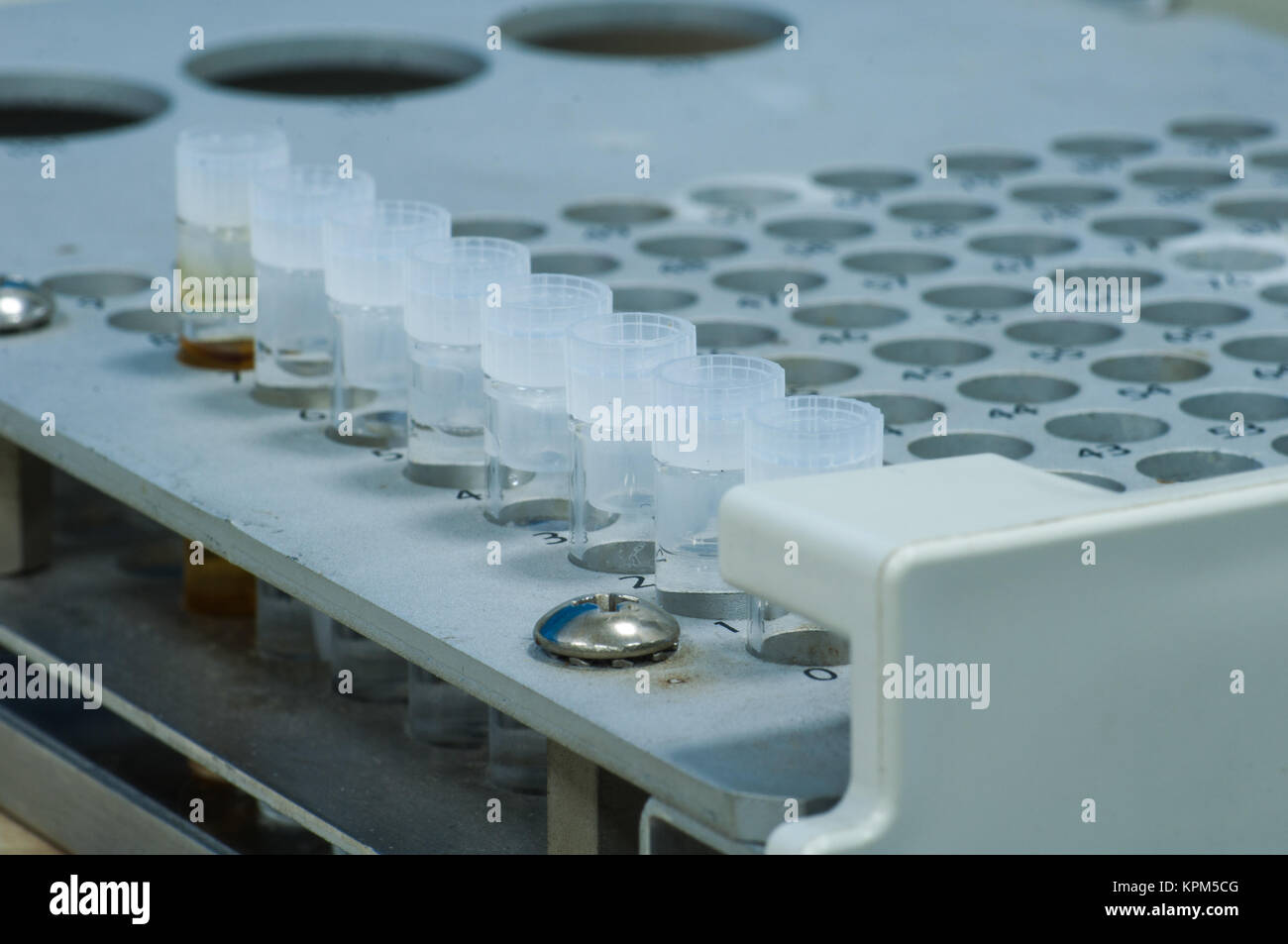 Sample Vials in Rack Stock Photo - Alamy