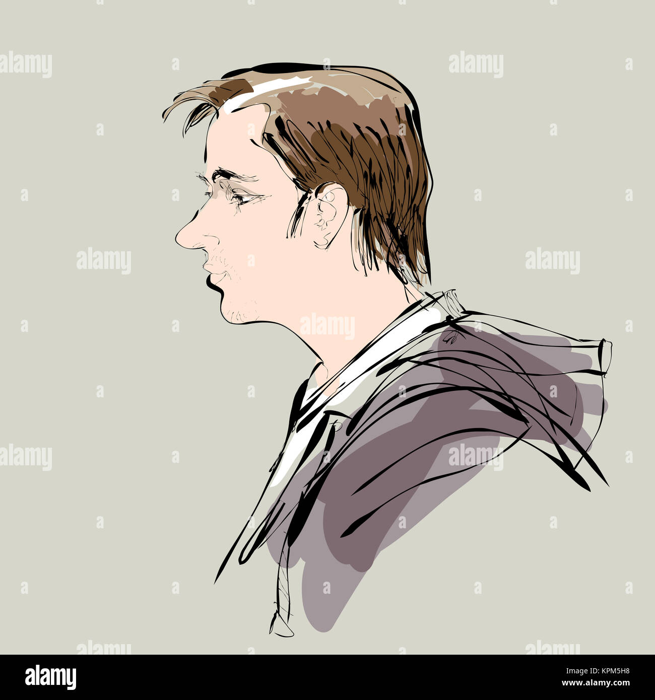 Abstract man portrait profile vector illustration Stock Photo - Alamy