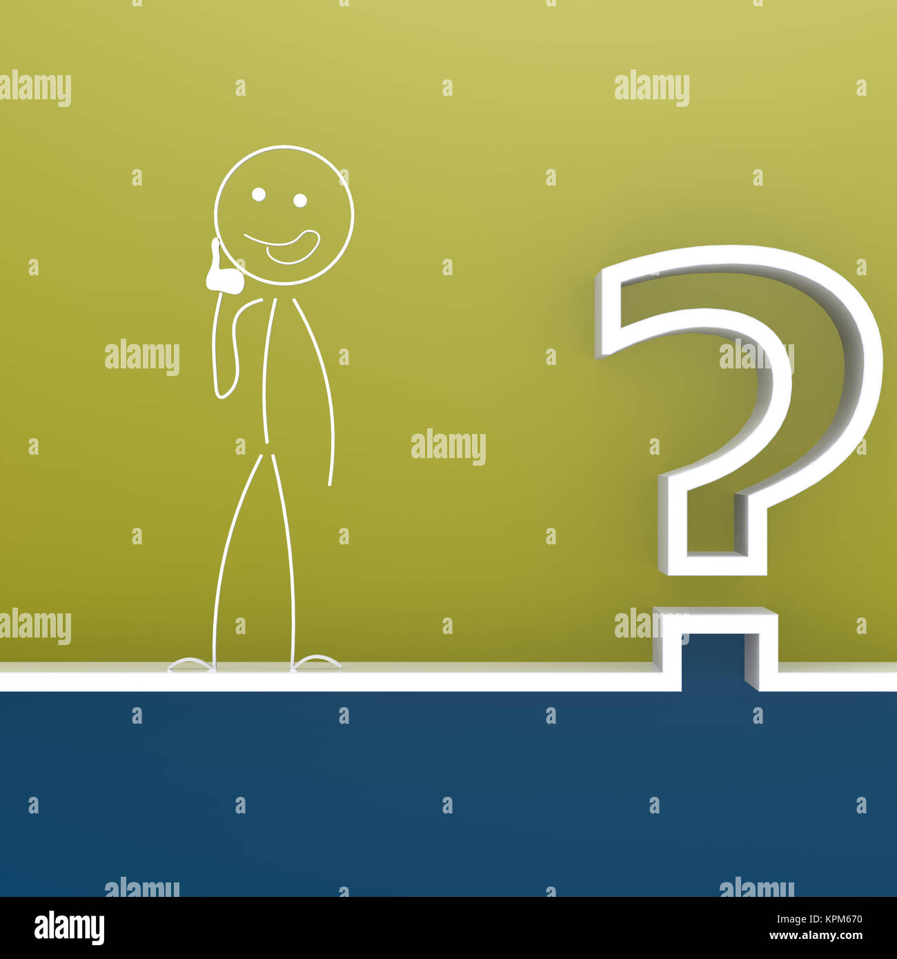 Question mark with curious puppet Stock Photo - Alamy