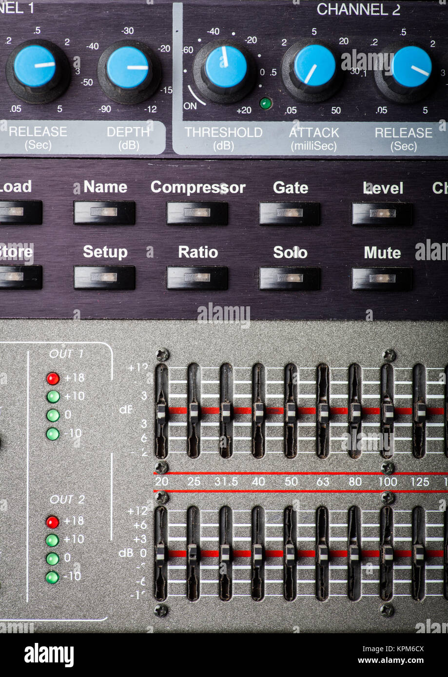 Buttons in sound studio Stock Photo - Alamy