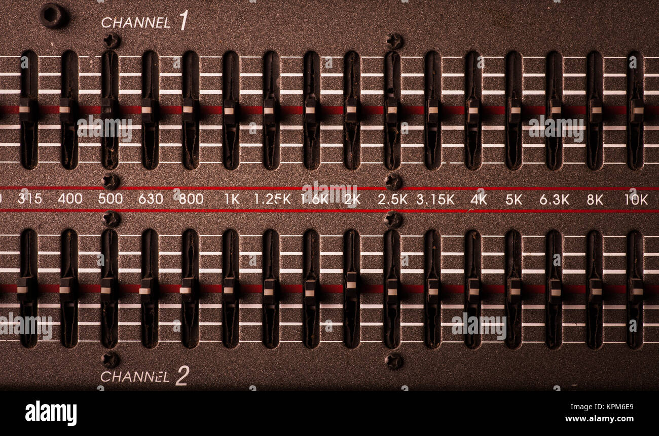 Buttons in sound studio Stock Photo - Alamy