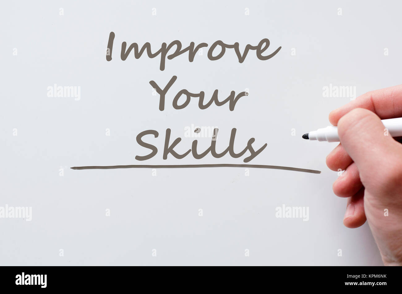 Improve your skills written on whiteboard Stock Photo - Alamy