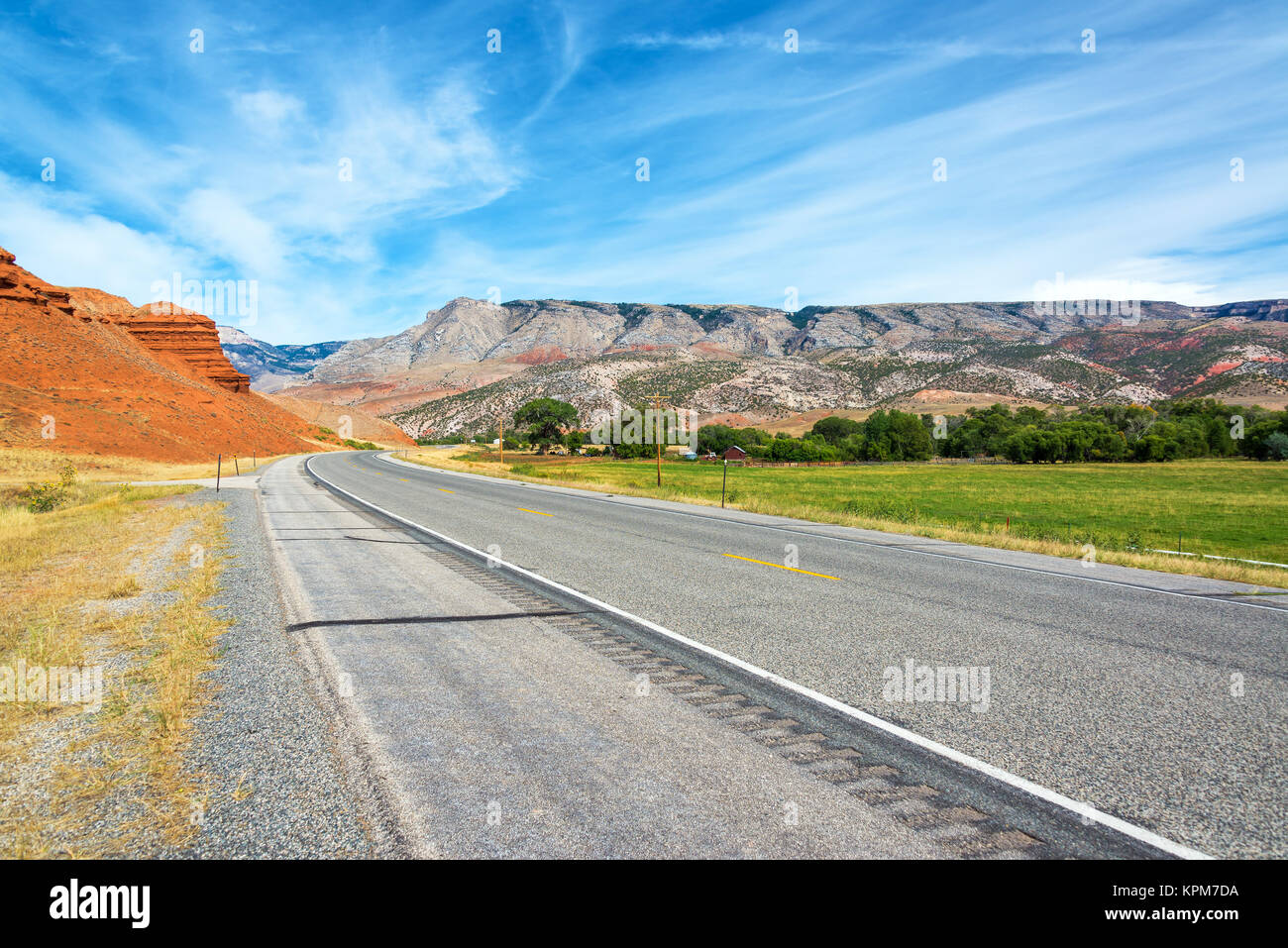 Colorful Landscape and Highway Stock Photo - Alamy