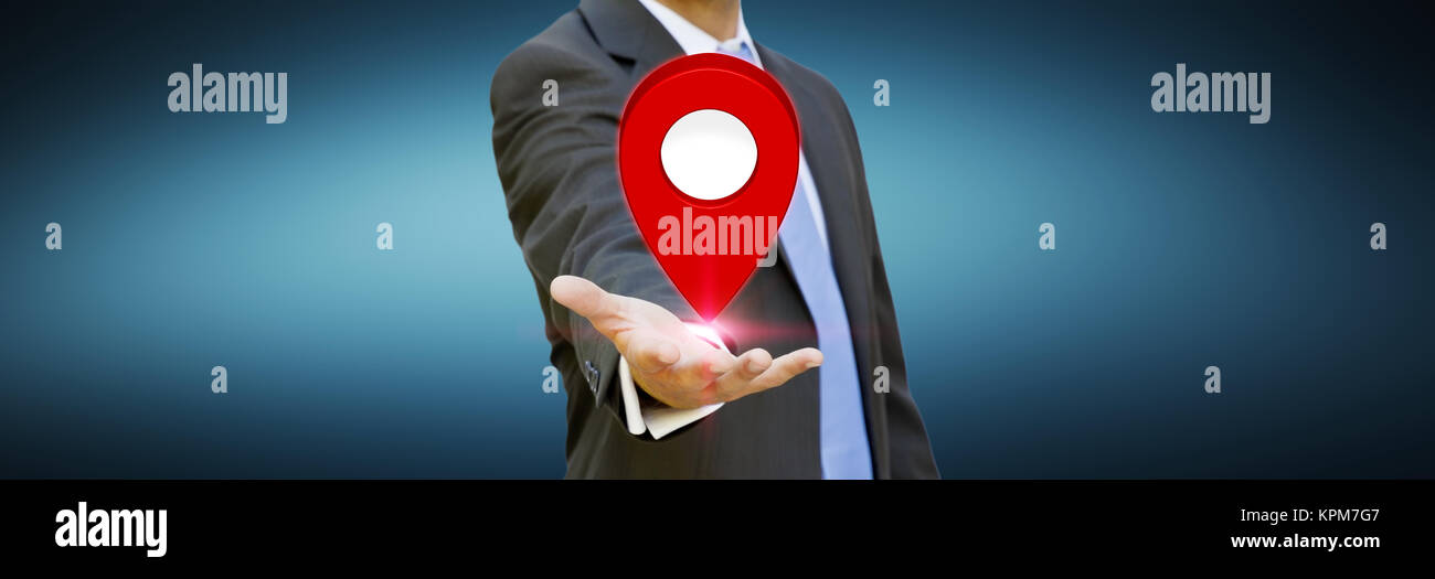 Businessman holding digital map in his hands Stock Photo - Alamy