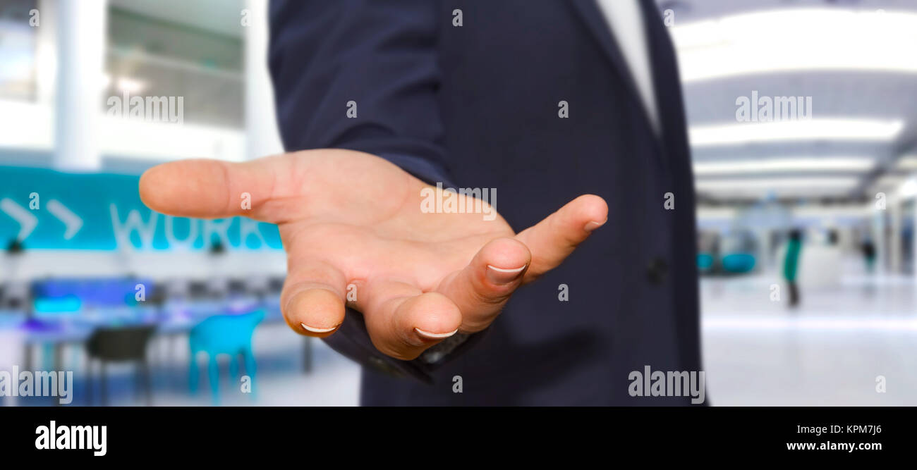 Businessman empty hand Stock Photo - Alamy