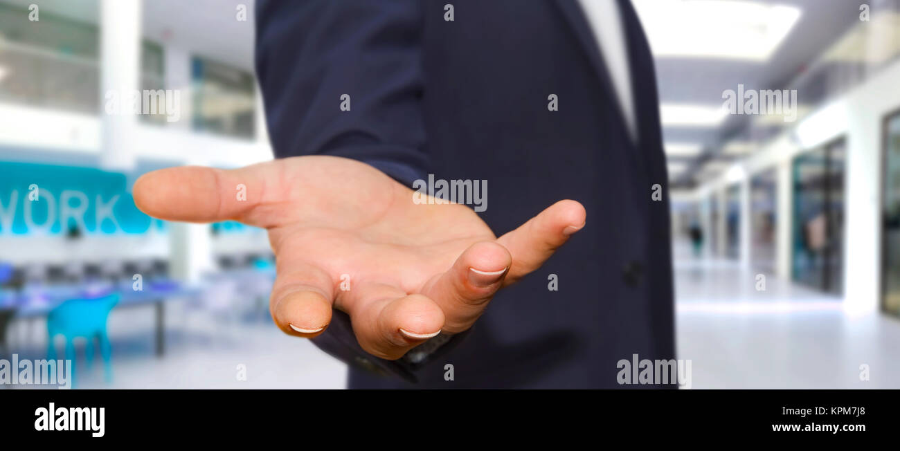 Businessman empty hand Stock Photo - Alamy