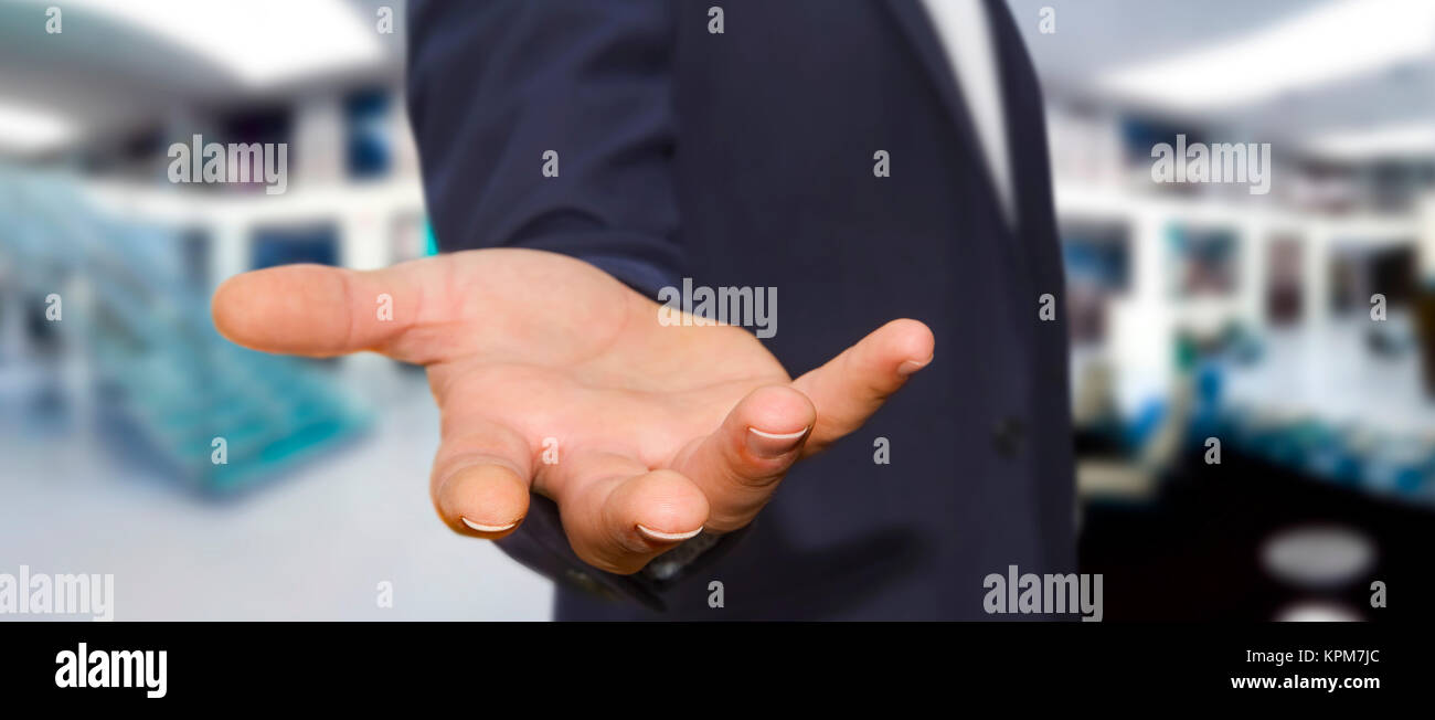 Businessman empty hand Stock Photo - Alamy