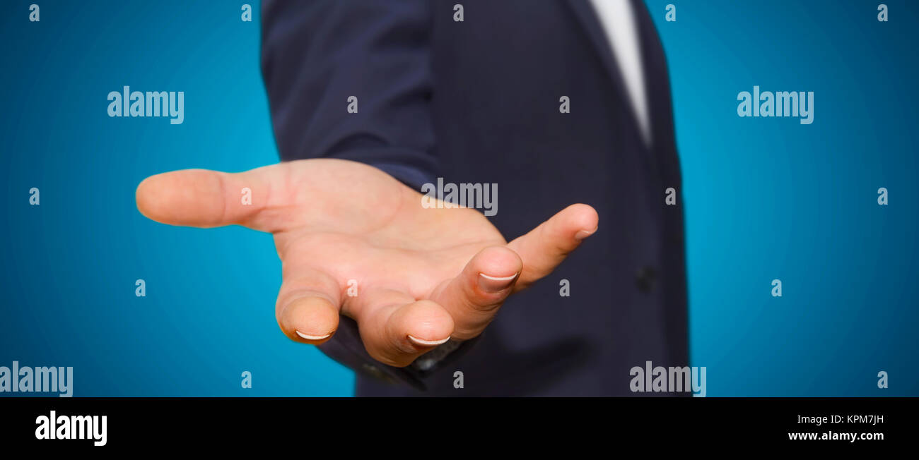 Businessman empty hand Stock Photo - Alamy