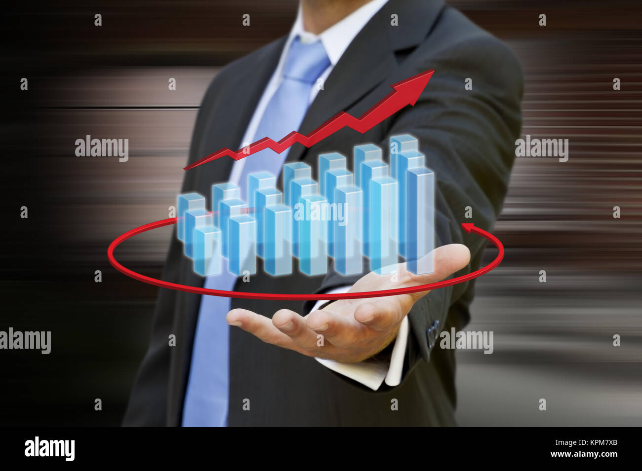 Businessman using digital graph Stock Photo - Alamy