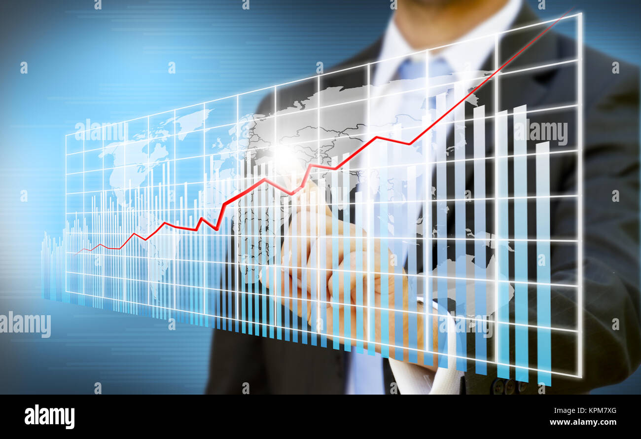 Digital bar chart growing business hi-res stock photography and images ...