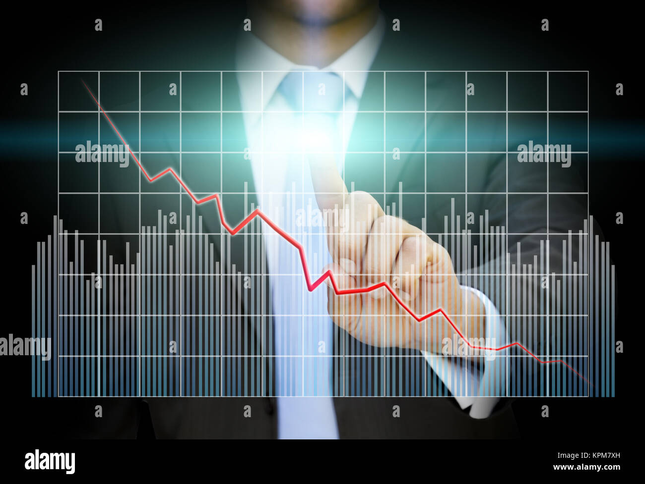 Businessman using digital graph Stock Photo - Alamy