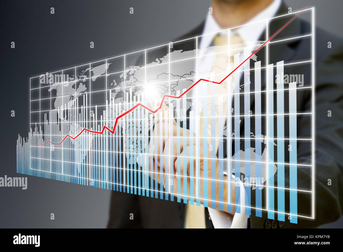 Digital bar chart growing business hi-res stock photography and images ...