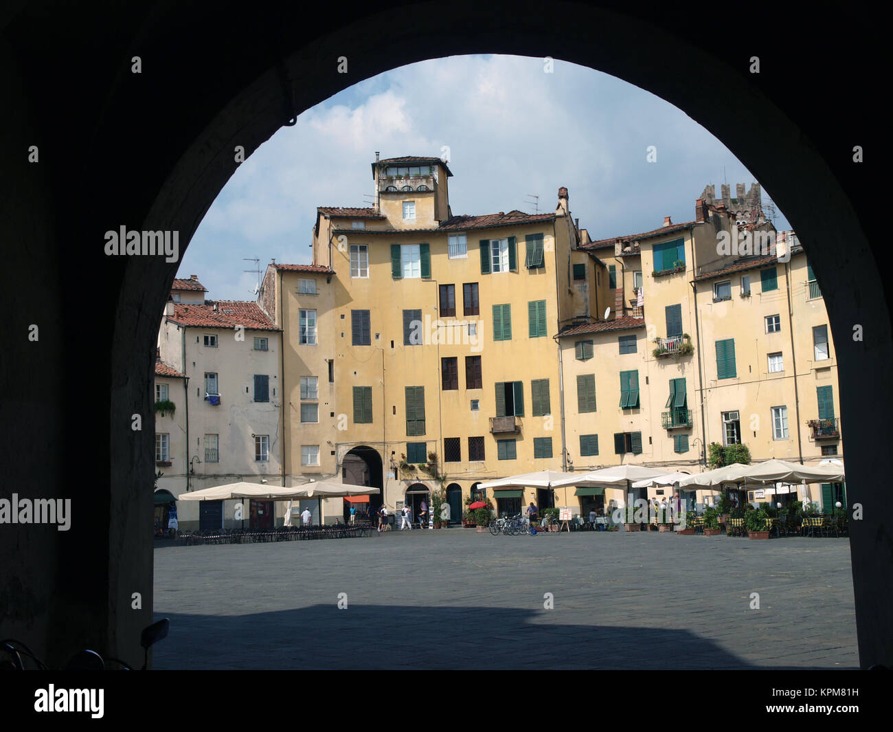 The Piazza Anfiteatro - Lucca , Italy. View from piazza Anfiteatro ...