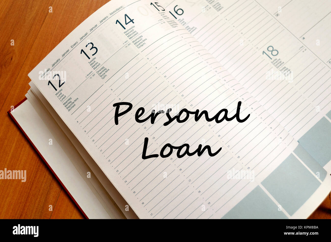 Personal loan write on notebook Stock Photo - Alamy