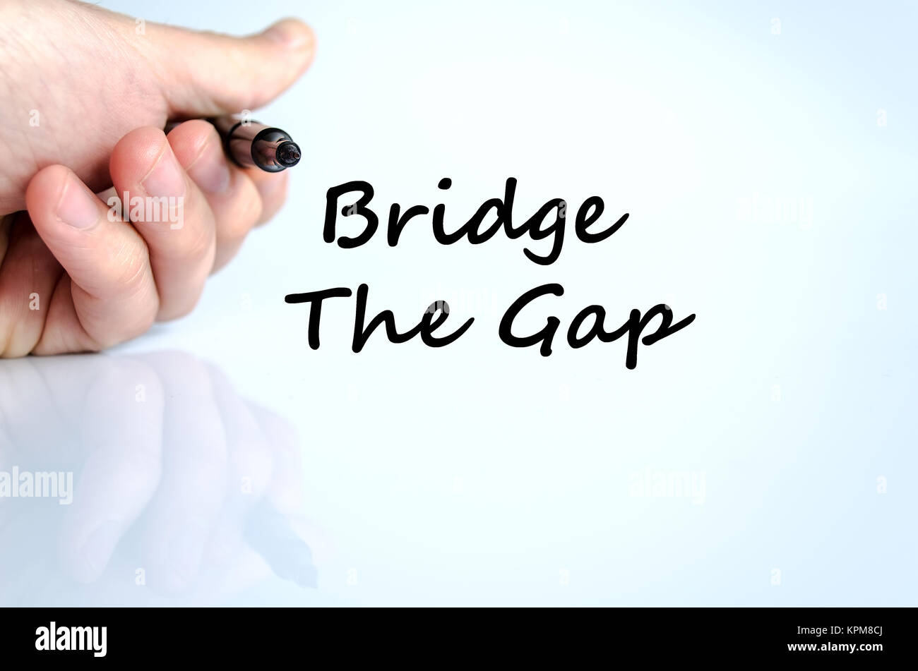 Bridge the gap text concept Stock Photo - Alamy