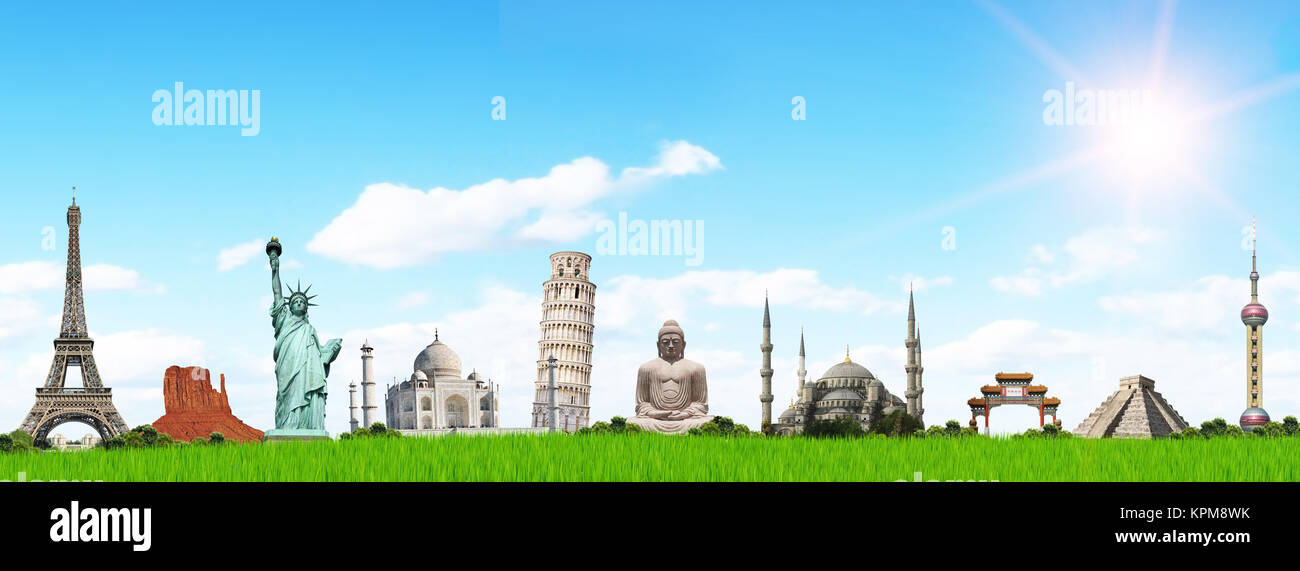 Travel the world monument concept Stock Photo - Alamy