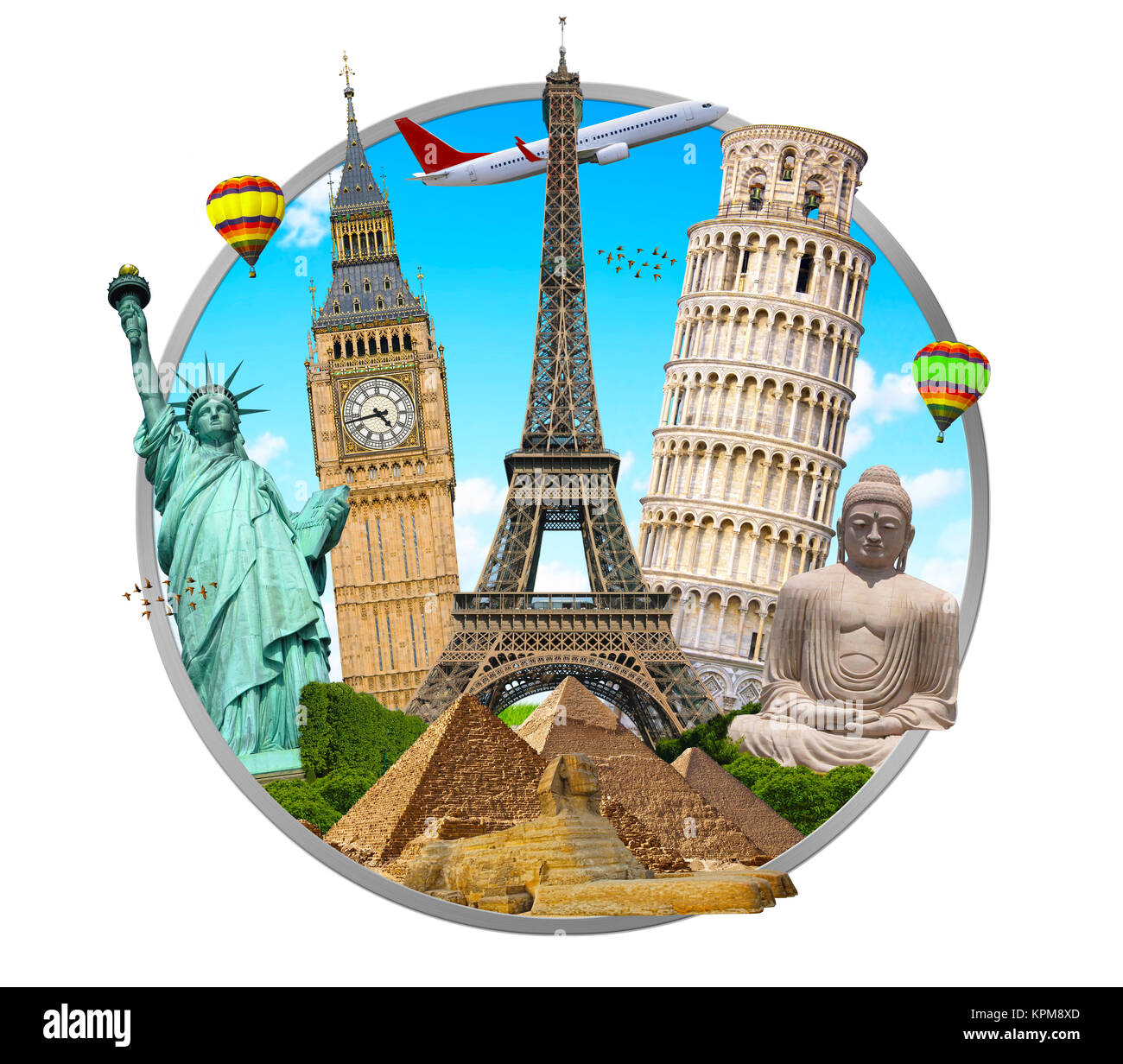 Illustration of famous monument of the world Stock Photo - Alamy