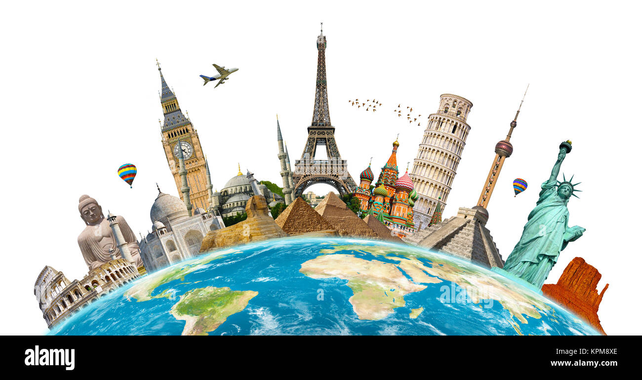 Illustration of famous monument of the world Stock Photo - Alamy