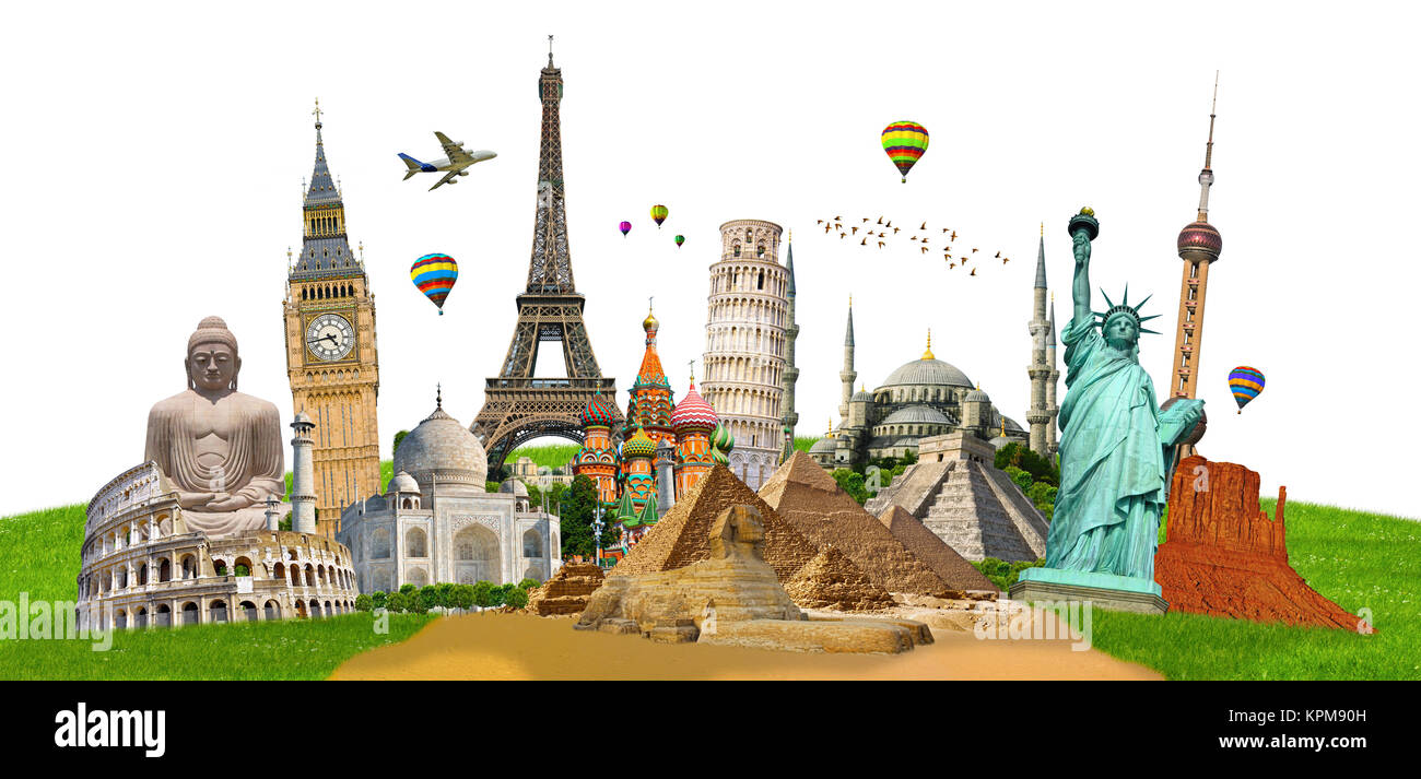 Illustration of famous monument of the world Stock Photo - Alamy