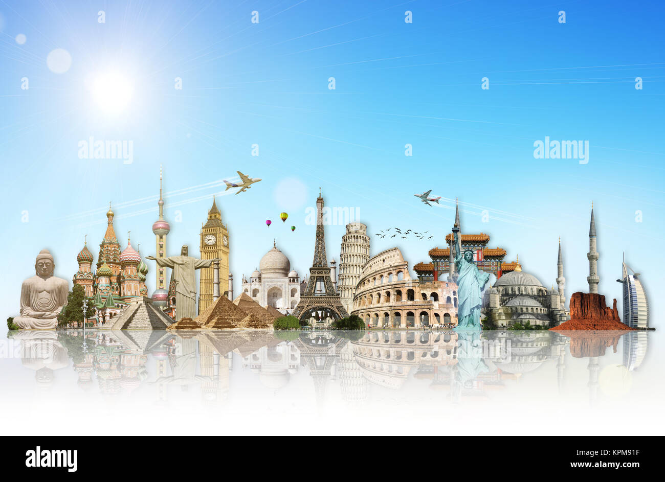 Illustration of famous monument of the world Stock Photo - Alamy