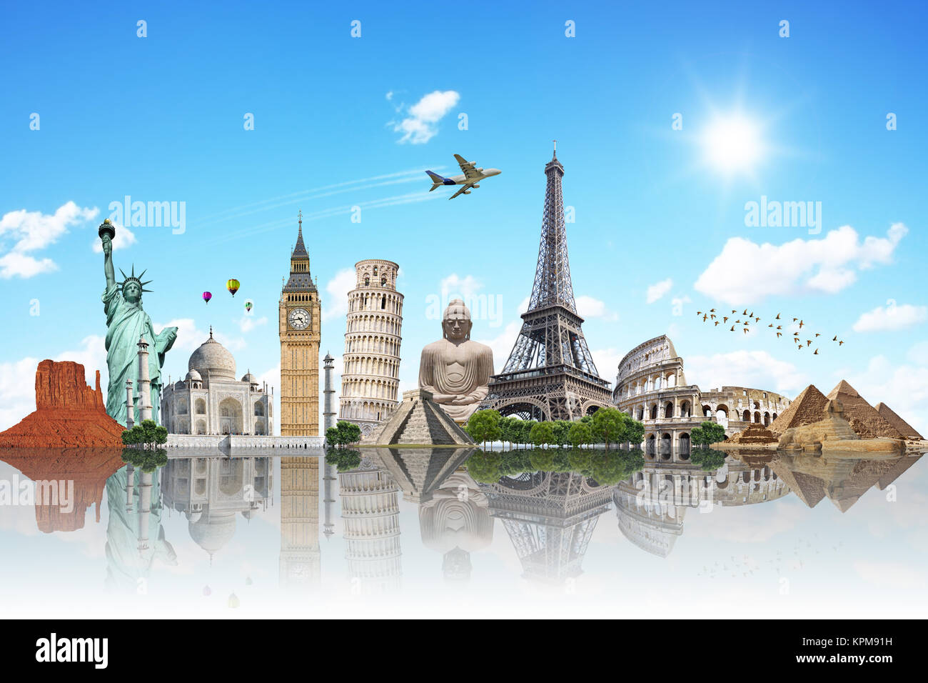 Illustration of famous monument of the world Stock Photo - Alamy