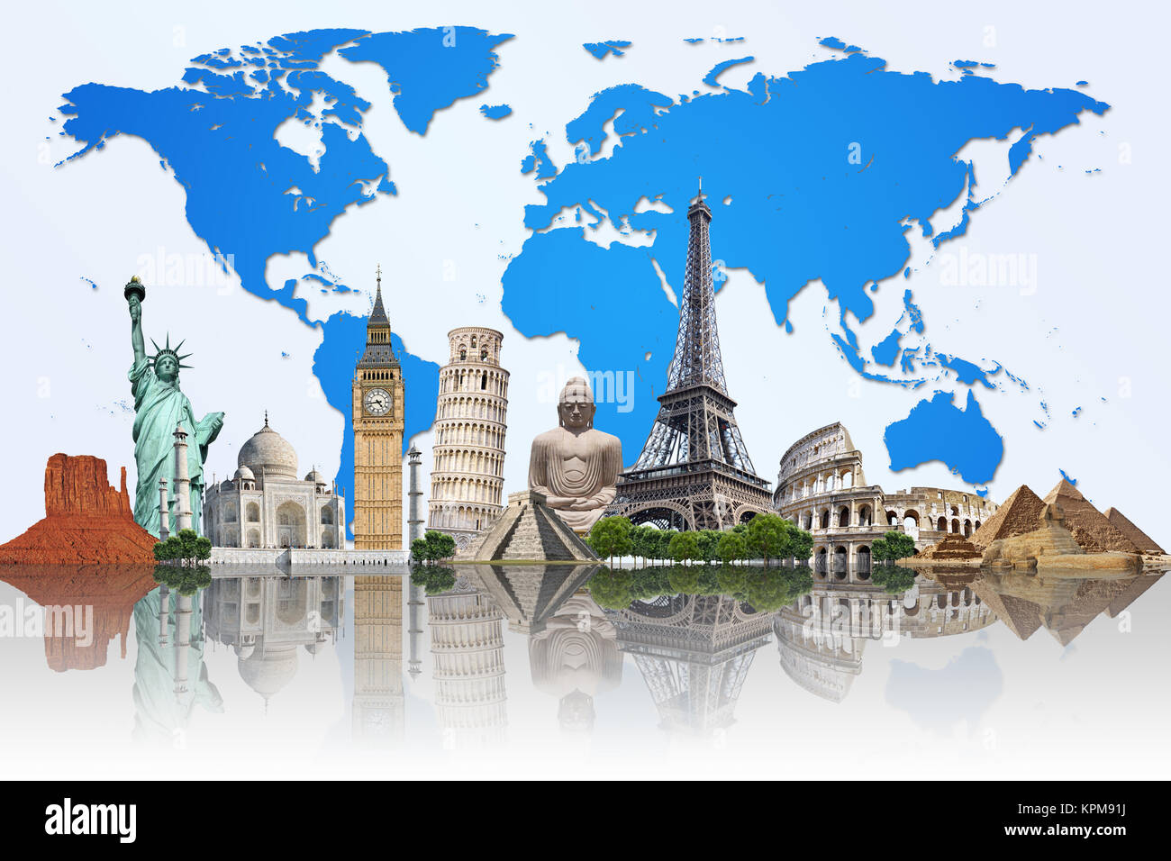 Illustration of famous monument of the world Stock Photo - Alamy