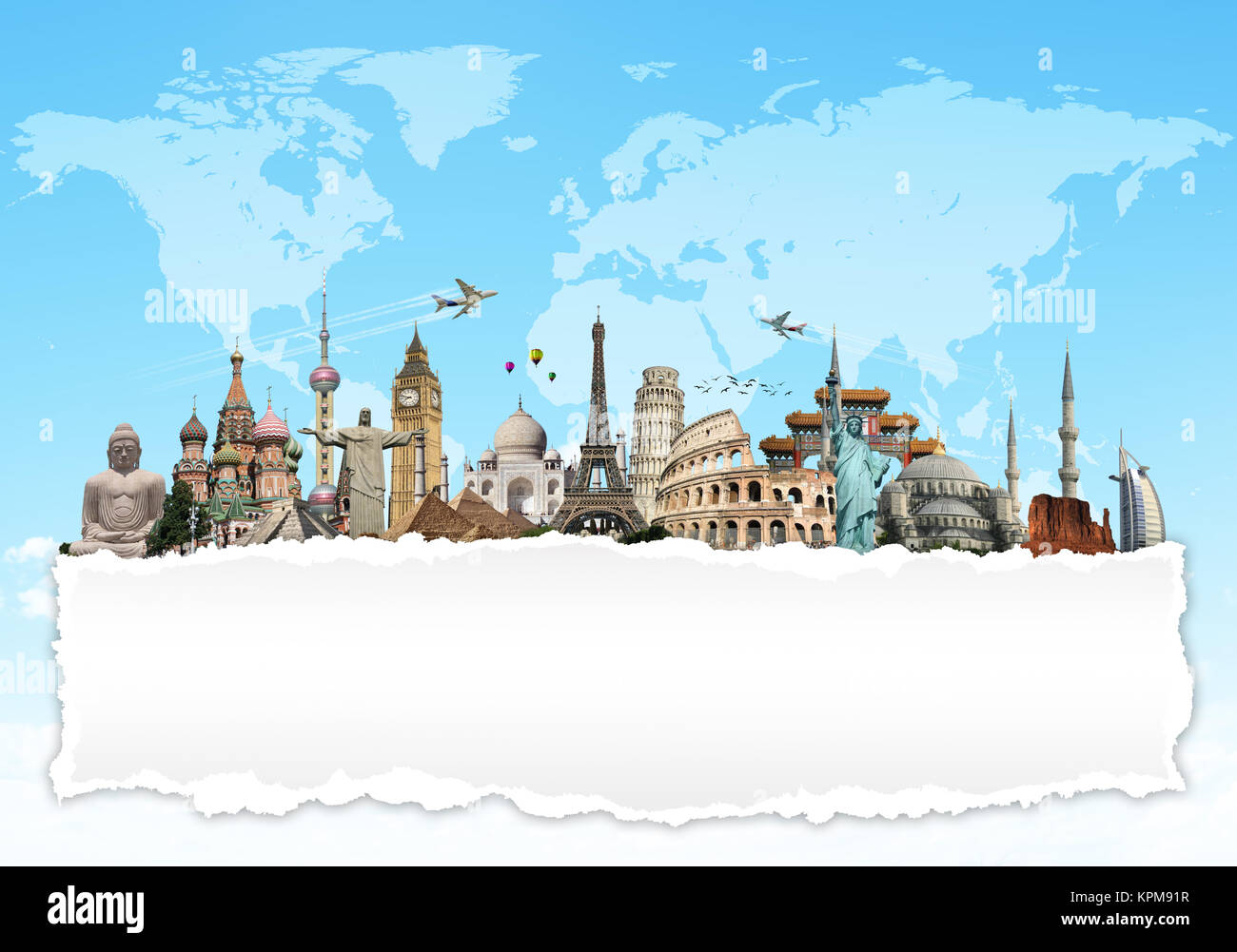 Illustration of famous monument of the world Stock Photo - Alamy