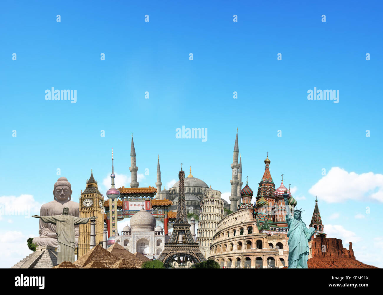 Illustration of famous monument of the world Stock Photo - Alamy