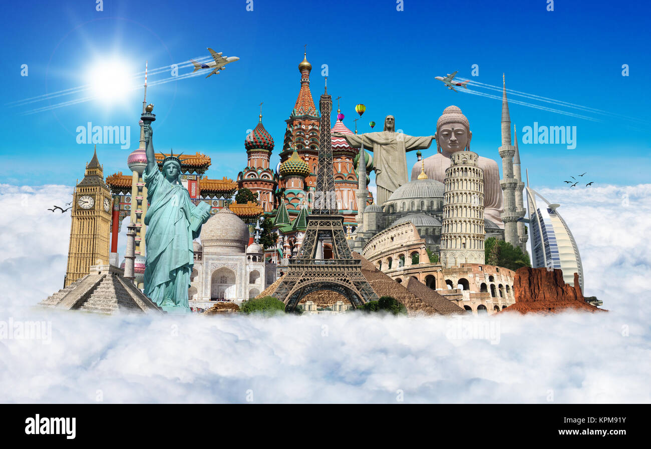 Illustration of famous monument of the world Stock Photo - Alamy