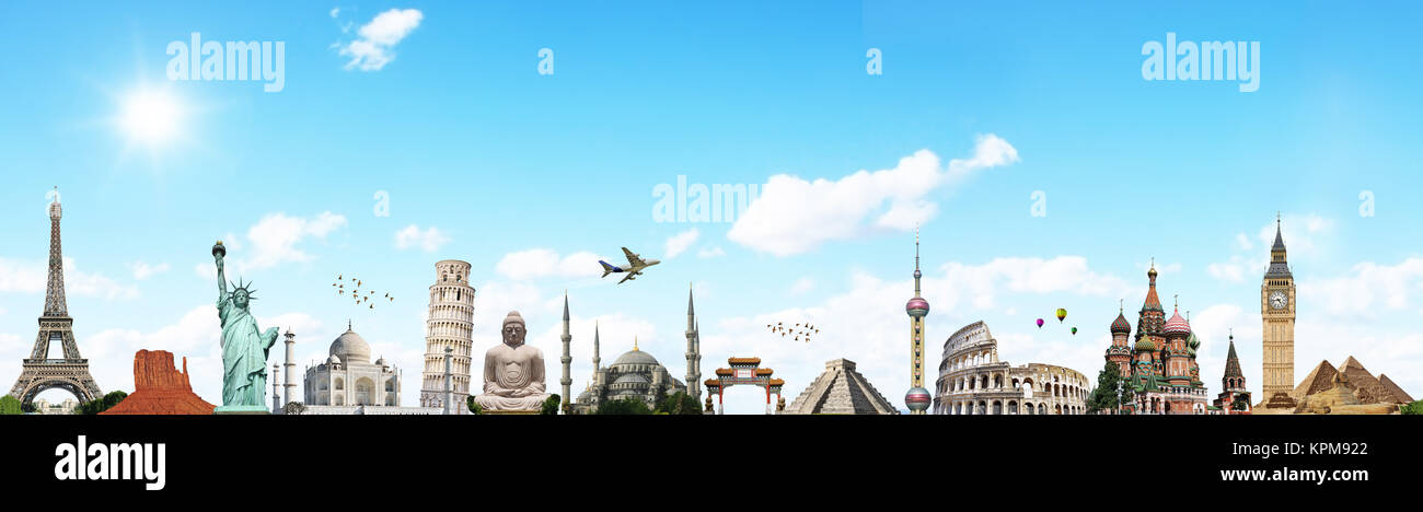 Illustration of famous monument of the world Stock Photo - Alamy