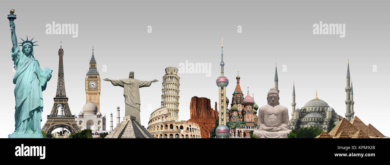 Illustration of famous monument of the world Stock Photo - Alamy