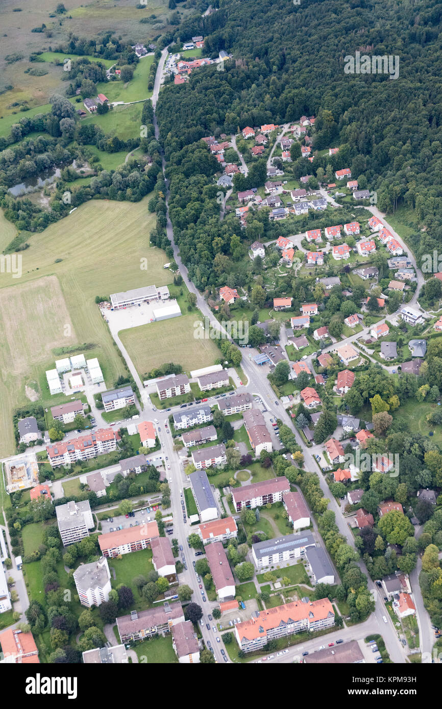 aerial view of suburb, Munich, Bavaria, Germany Stock Photo - Alamy